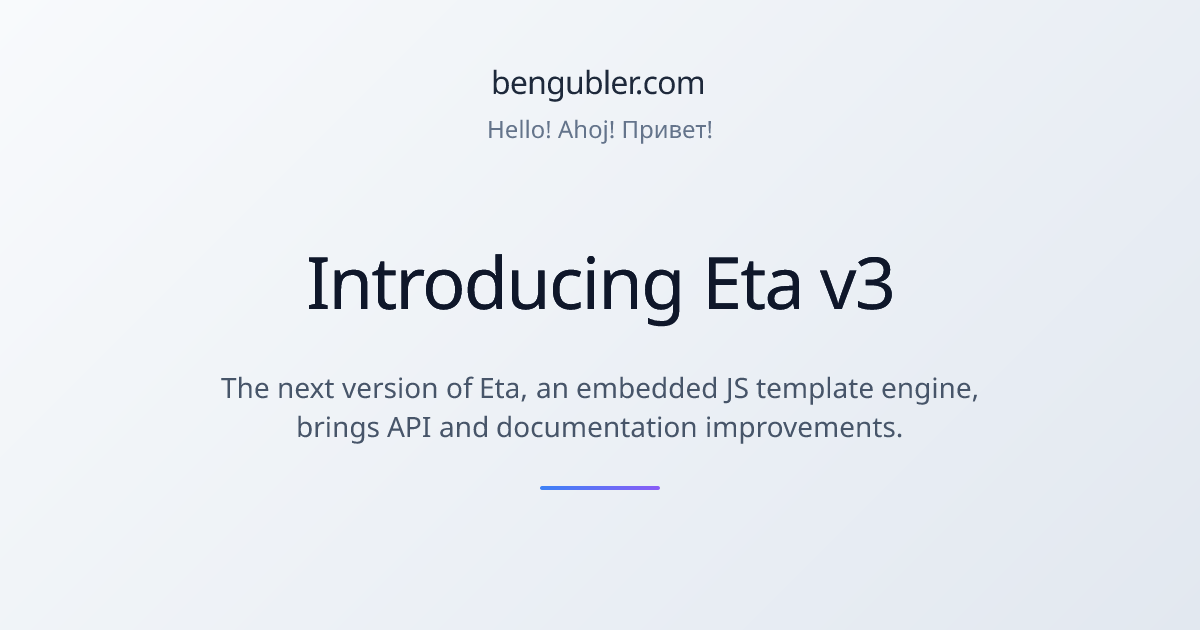 Introducing Eta v3 - Ben Gubler